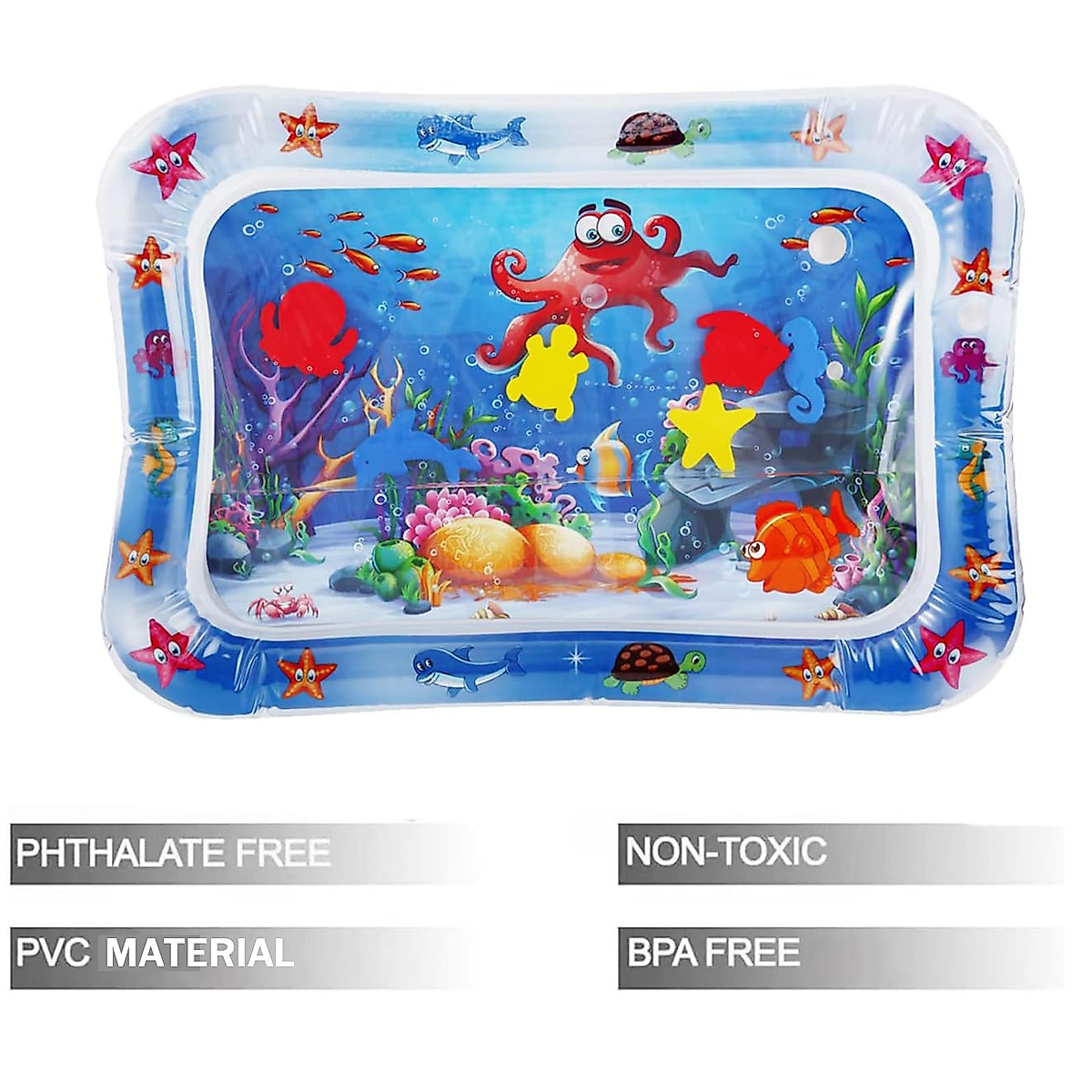 PandaEar Water Play Mat for Babies Floor, Water Tummy Time Mat, Water Pad Baby Sensory Mat, Inflatable Baby Tummy Time Water Mat for Girl Boy, Kids Infants Newborn Tummy Time Toys 0 3 6 12 Months