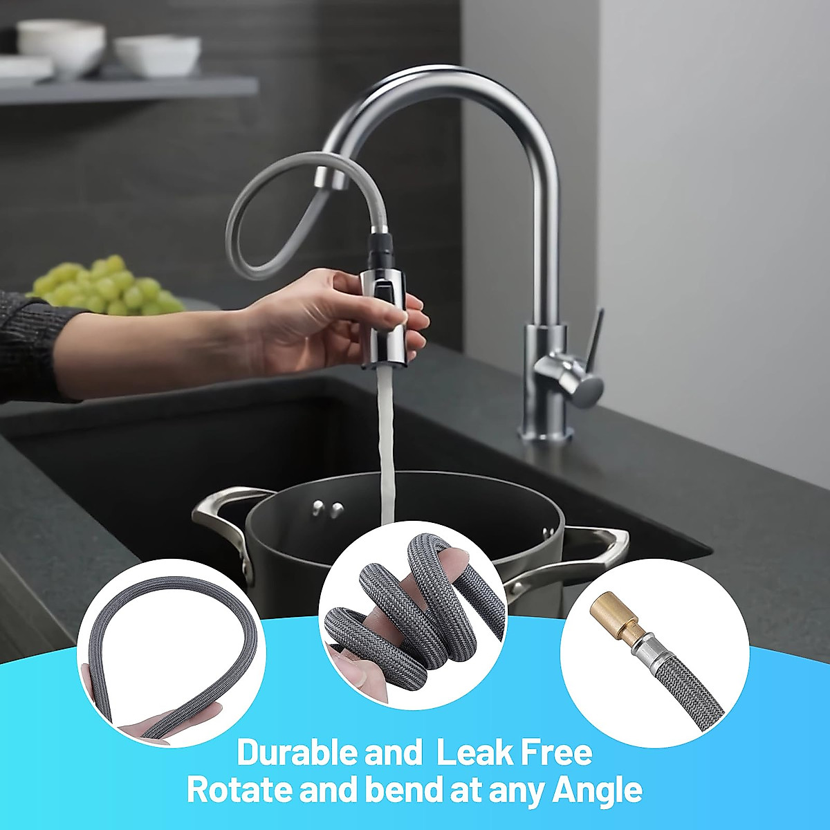 Replacement Spray Hose for Delta RP50390 RP62057 RP74608 Pull Out and Pull Down Kitchen Faucet Hose Replacement Parts