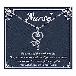 Tarsus Nurse Necklace for Women Stethoscope Necklace Nursing Gifts for Nurses Doctors Graduation Gifts for Medical Students Nurses