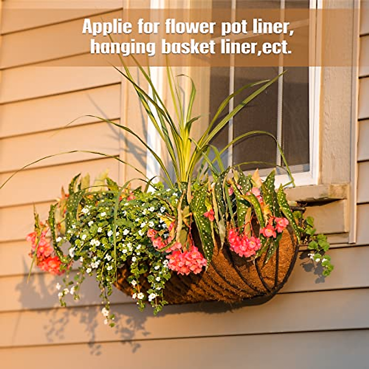 3 Pieces Coconut Plant Liner Roll Natural Coconut Liner Roll Coconut Coir Liner Sheets Reusable Coconut Fiber Mat Replacement Basket for Planter Window Box Flower Basket Garden Decor (12 x 79 Inch)