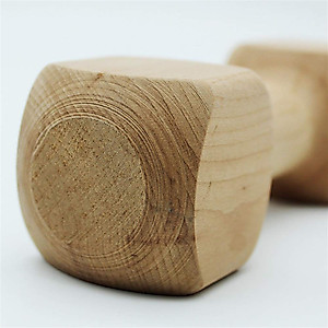 Kuntrona Safe Non-Toxic Wooden Dog Training Dumbbell Pet Bite Toys for Dogs Outdoor Interactive Supplies S M Burlywood 15X4.8CM