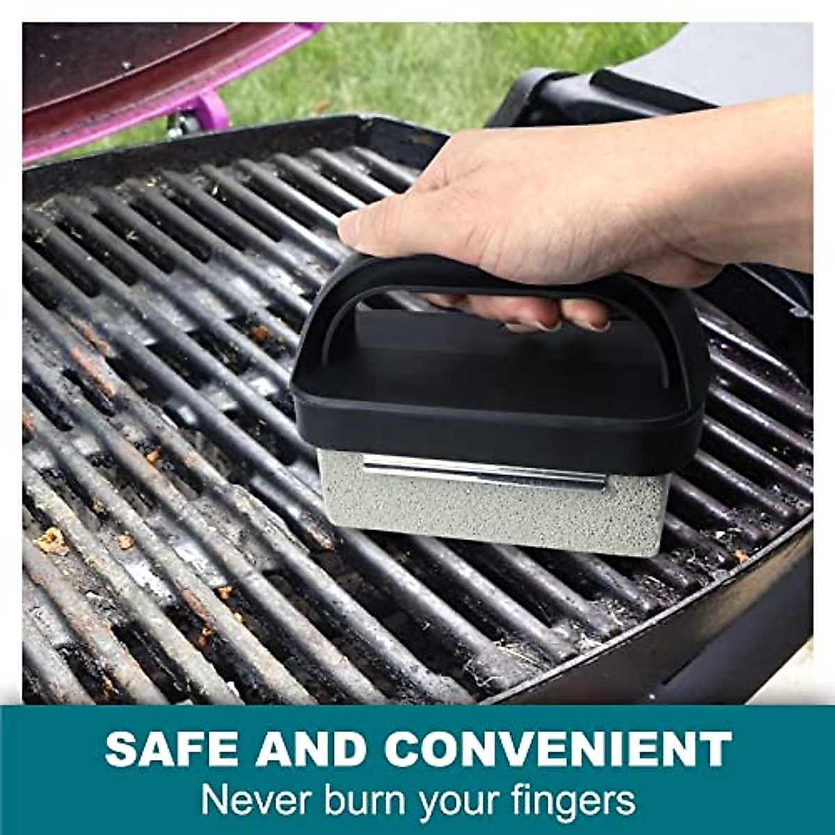 Griddle Cleaning Kit for Blackstone, Heavy Duty Grill Cleaner Kit with Cleaning Stone, Griddle Cleaning Brush with Handle Scouring Pad Griddle Scraper Easy to Clean Flat Top