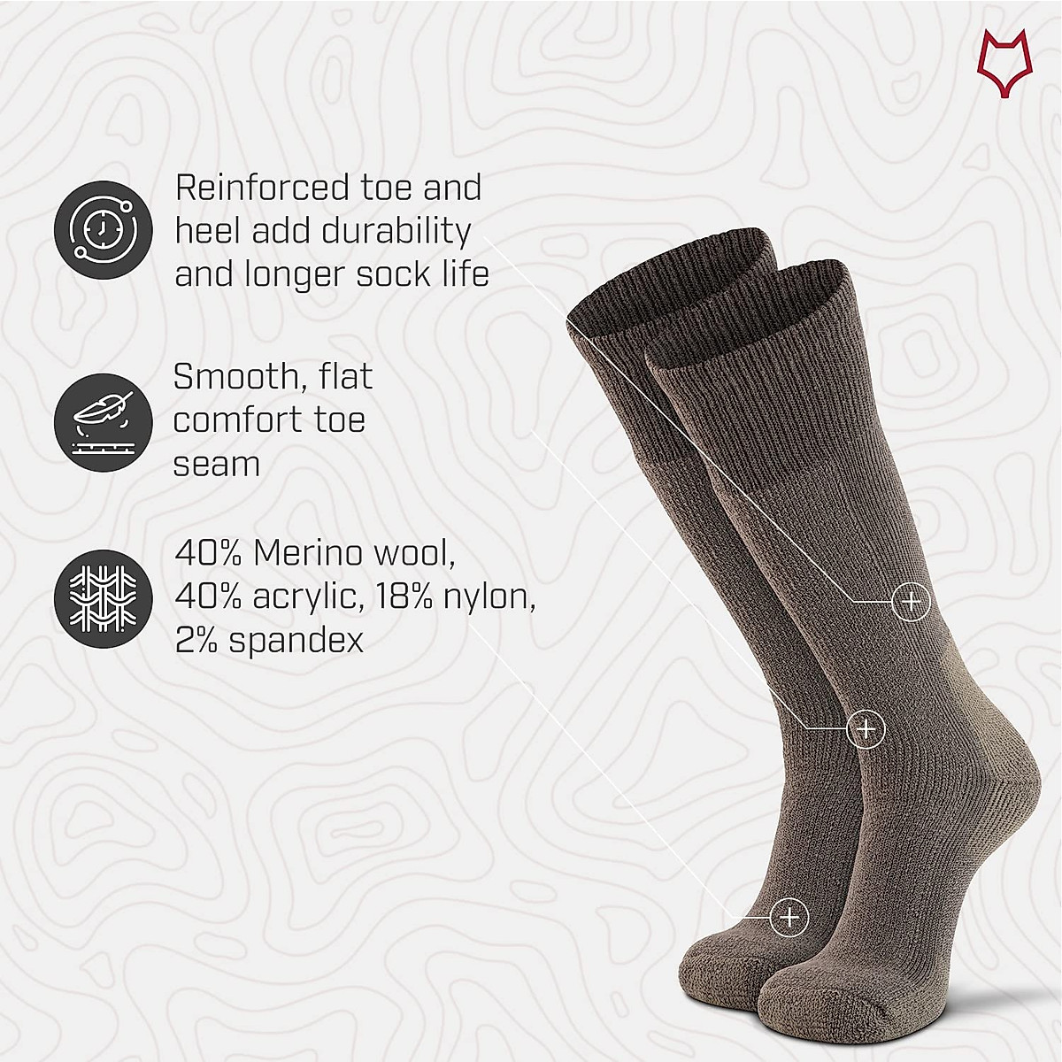 Fox River Standard Cold Weather Boot Heavyweight Military Mid-Calf Socks, Foliage Green, Large