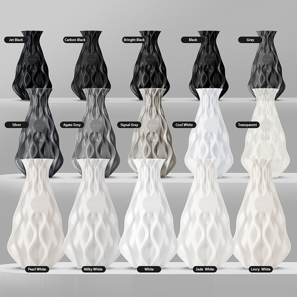 ERYONE PLA Filament 1.75mm, 3D Printer Filament PLA +/- 0.03mm, 1kg(2.2lbs)/Spool, White