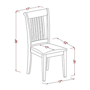 East West Furniture PFPO9-SBR-C 9 Pc Dining Room Set-Table with Leaf and 8 Kitchen Chairs, Microfiber Upholstered Seat