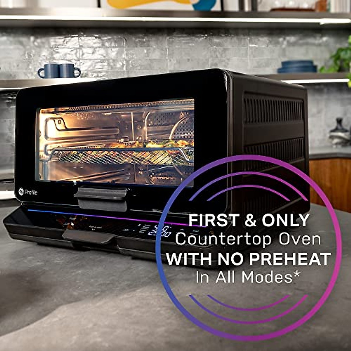 GE Profile Smart Oven with No Preheat ӏ 11-in-1 Countertop Oven ӏ Large-Capacity Countertop Oven ӏ Black