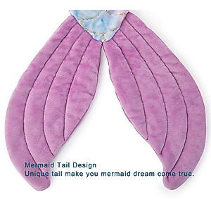 COSUSKET Mermaid Tail Blanket, Mermaid Blanket for Girls, All Seasons Soft Premium Colorful Fish Scale Design Snuggle Blanket