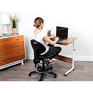 Mind Reader Adjustable Rolling Lapdesk Couch End, Side Table, Over Bed Desk, Medium, Brown