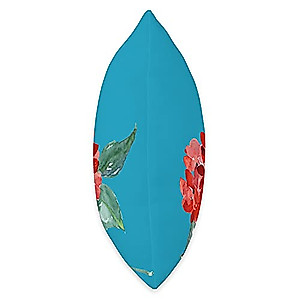 Pioneer Country Farm For Woman Watercolor Flowers Pioneer Country Farm for Woman Turquoise and Red Flower Throw Pillow, 16x16, Multicolor