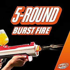 NERF Pro Gelfire Raid Blaster, Fire 5 Rounds at Once, 10,000 Gel Rounds, 800 Round Hopper, Eyewear, Toys for Teens Ages 14 & Up