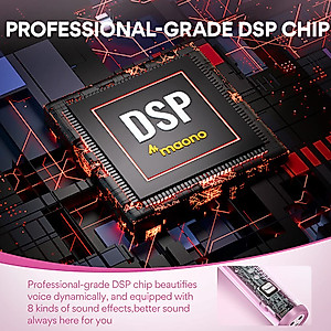 MAONO Bluetooth Karaoke Microphone, MKP100 Portable 3-in-1 Wireless Handheld Mic with 8 Magic Sounds for Car Travel Home Party, Music Recording, AUX, Duet Singing, Gift for Kids Adults (Rose Gold)