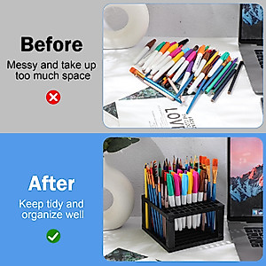 CroBlissful 3 Pcs Paint Organizer Set Paint Organizer and Paint Brush Holder 49 Holes Craft Paint Storage Rack Vertical Paint Rack 2 oz Paint Bottle Desk Stand Organizer Holding Rack for Pens