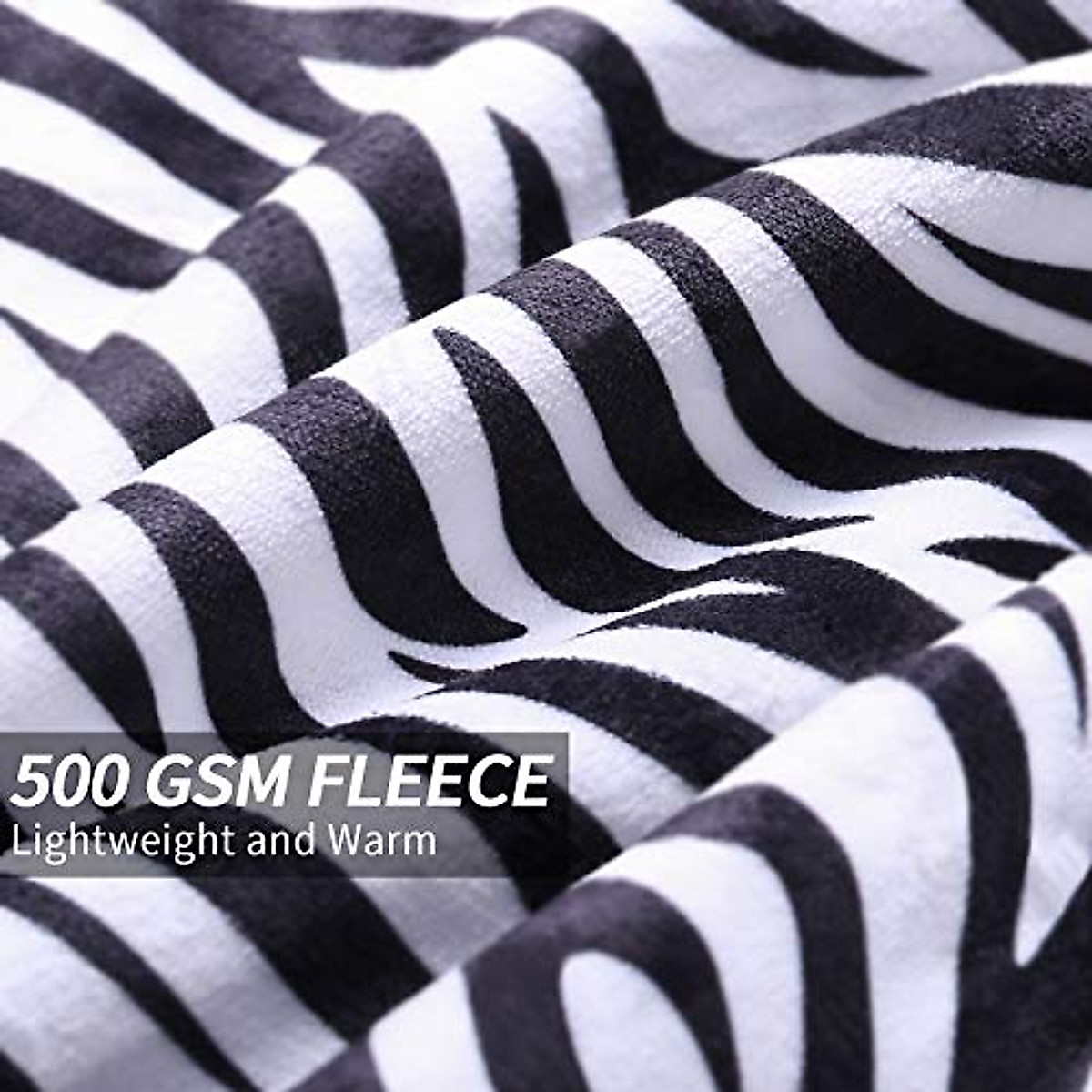 Loong Design Fun Zebra Throw Blanket Super Soft, Fluffy, Premium Sherpa Fleece Blanket 50'' x 60'' Fit for Sofa Chair Bed Office Travelling Camping Gift