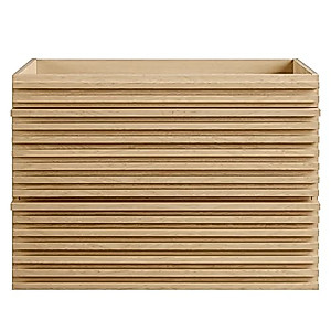 Modway Render 30" Wall-Mount Bathroom Vanity in Oak-Sink Basin Not Included, 30 Inch