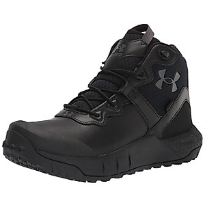 Under Armour Men's Micro G Valsetz Mid LWP Hiking Boot, Black (001)/Black, 11