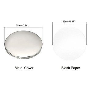 PATIKIL 0.98inch Button Parts, Blank Button Making Supplies,10Pcs Round Badge Parts DIY Pin Maker Kit for Button Maker Machine with Metal Cover Plastic Base, Film and Blank Paper