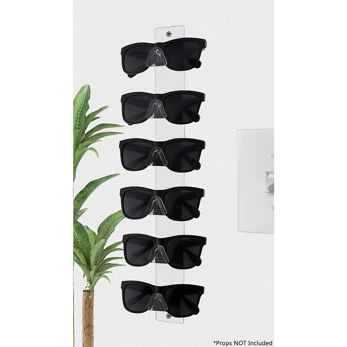 Marketing Holders Sunglasses Holder 6 Pair Wall Mount with Hardware Department Stores Malls Shopping Centers Convenient Clear Acrylic Organizer