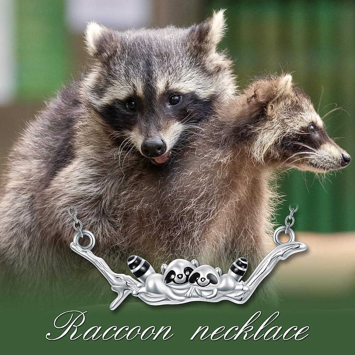 PELOVNY S925 Sterling Silver Raccoon Necklace Hypoallergenic Raccoon Jewelry Gifts for Mother Bestfriend Women