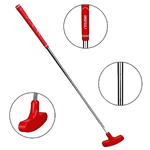 Crestgolf Two-way Rubber Golf Putter for Kids or Adults (red, 33inch)