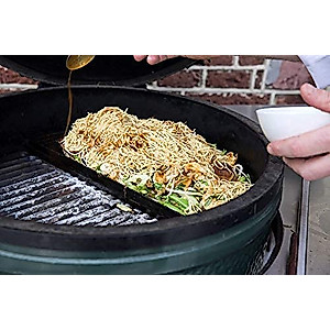 KAMaster 18" Half Moon Cast Iron Reversible Griddle for Large Big Green Egg and Other 18in Kamado Grills BGE Cooking Grate BBQ Accessories