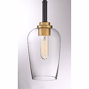 Quoizel SGR1505EK Sagamore Mini Pendant Ceiling Lighting, 1-Light 100 Watt, 13" H x 5" W, Earth Black
