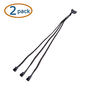 Cable Matters 2-Pack 3 Computer Case Fan Splitter Cable with SATA Power - 16 Inches