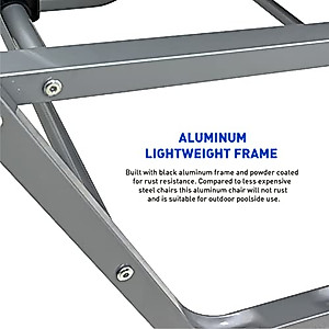 EasyGo Product Chaise Lounger – Aluminum Sun Lounge Chair – Adjustable Outdoor Patio Beach Porch Swing Pool-Five-Position Recliner-Lightweight All Weather, Blue 2 Pack