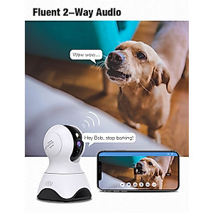 eazieplus Pet Camera, Indoor Security Cam with 2-Way Talk Remote Live View, 2.4GHz WiFi,1080P Night Vision, Motion/Sound Detection, Compatible with Alexa for Home Baby Elder Surveillance