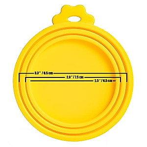 Joyinjojo 3 Pack Pet Food Can Covers Lids, Universal Size Silicone Dog Cat Food Can Lids Covers, Dishwasher Safe