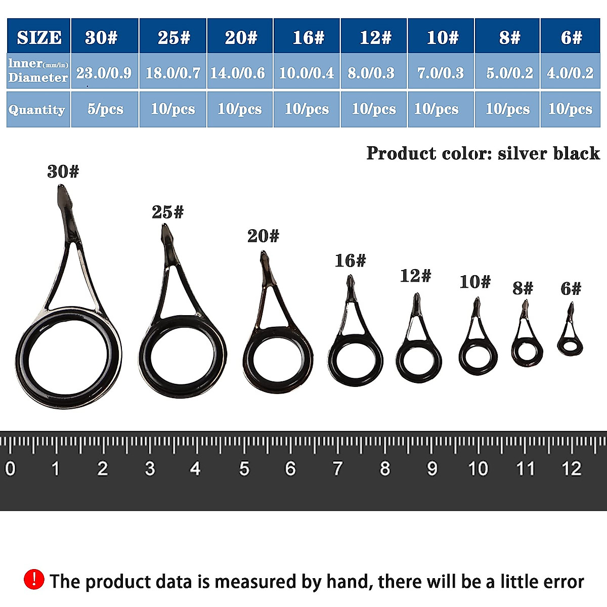 FREE FISHER Rod Repair Kit Rod Tip Repair Kit Ceramics Tips Stainless Steel Carbon Spinning Rod Guides Fishing Rod Repair Kit 75pcs 8 Sizes