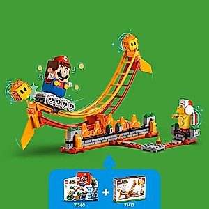 LEGO Super Mario Lava Wave Ride Expansion Set 71416, with Fire Bro and 2 Lava Bubbles Figures, Collectible Toy to Combine with a Starter Course Game