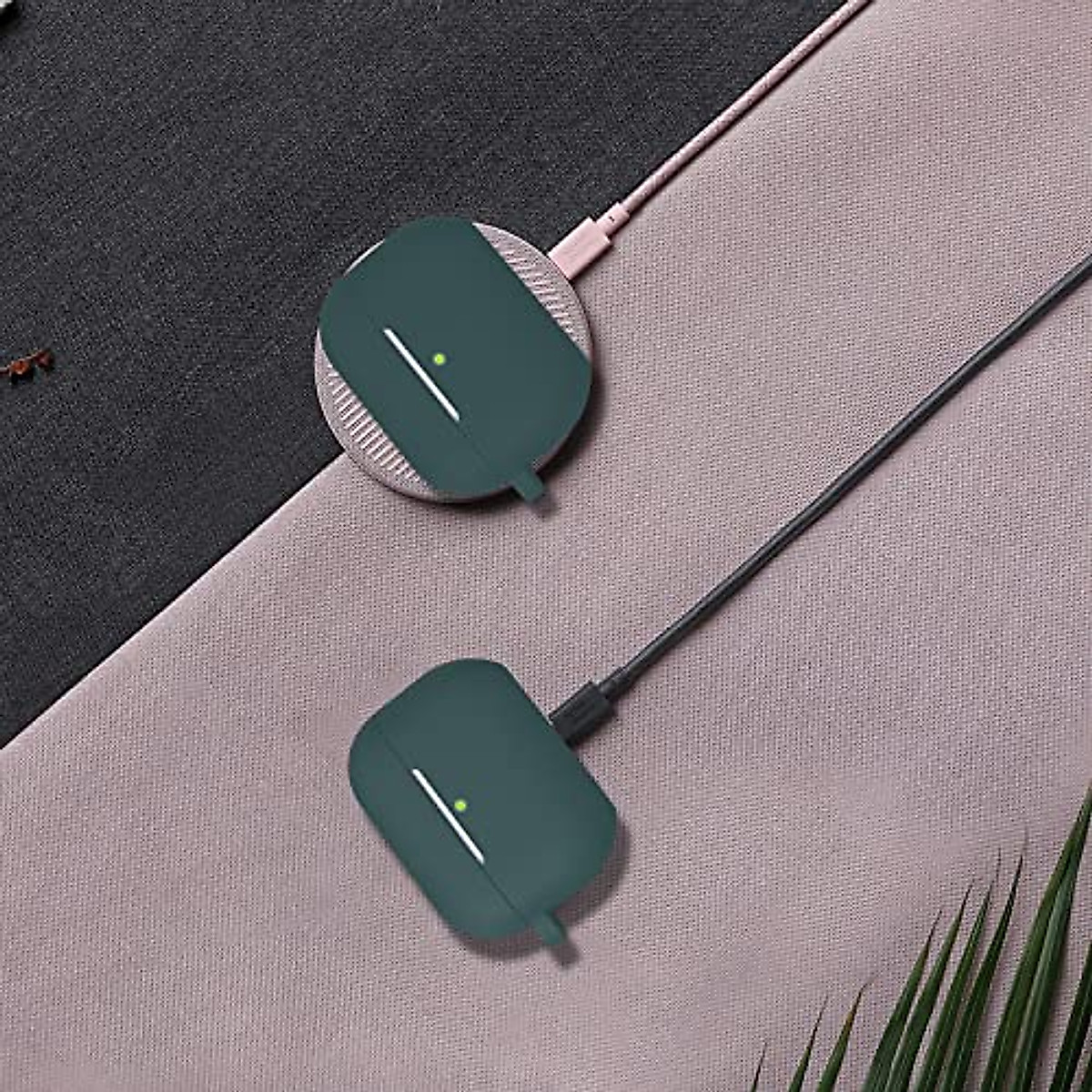 Matekxy 2022 AirPods Pro 2nd Generation Case with Silicone Lanyard, Full Protection Shockproof and Dustproof Portable Cover with Keychain, Support Apple AirPods Wireless Charging - Pine Green