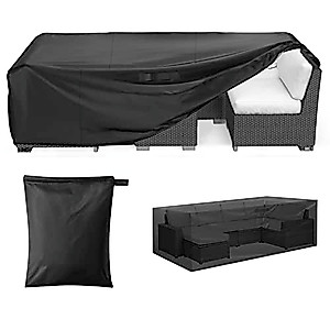 Patio Furniture Covers, Waterproof Outdoor Furniture Cover, Outside Table Chair and Sofa Covers, Heavy Duty 460D Oxford Cloth, 108 Inches L x 82 Inches W x 28 Inches H