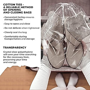 APQ Clear Drawstring Bag, 10 x 14 Inches. Pack of 50 Clear Plastic Drawstring Bags. 2 Mil Drawstring Clear Plastic Bags. Waterproof Clear Plastic Bags Drawstring for Cosmetics, Toiletries