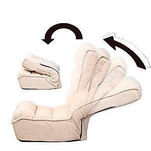 FIQHOME Lounge, Single, 3 Angles Adjustable Floor, Folding Japanese Lazy Sofa Tatami Balcony Reclining Chair for Living Room,White