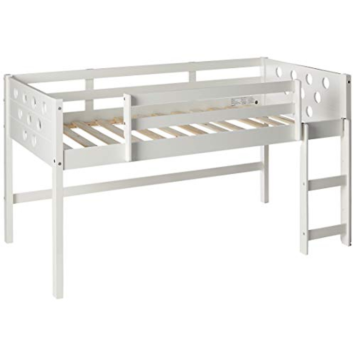 Donco Kids 780A-TW-750C-TB Circles Low Loft Bed with Pink Tent, Twin, White