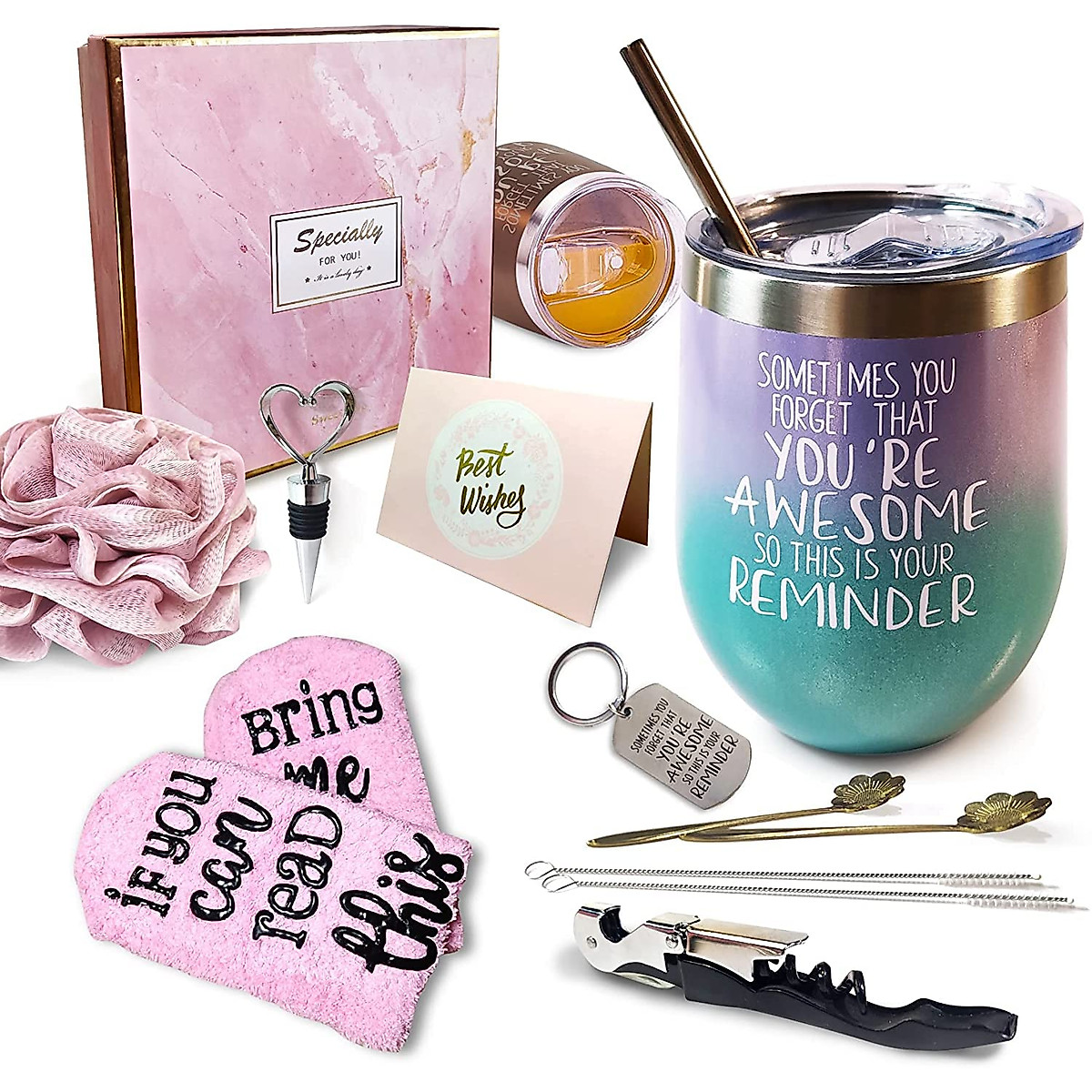 Wine Gifts for Women Wine Tumbler Birthday Gifts for Women, Unique Gift Ideas for Mom, Wife, Boss Lady, Sister, Friends Female, Personalized and Inspirational Thank You Gifts