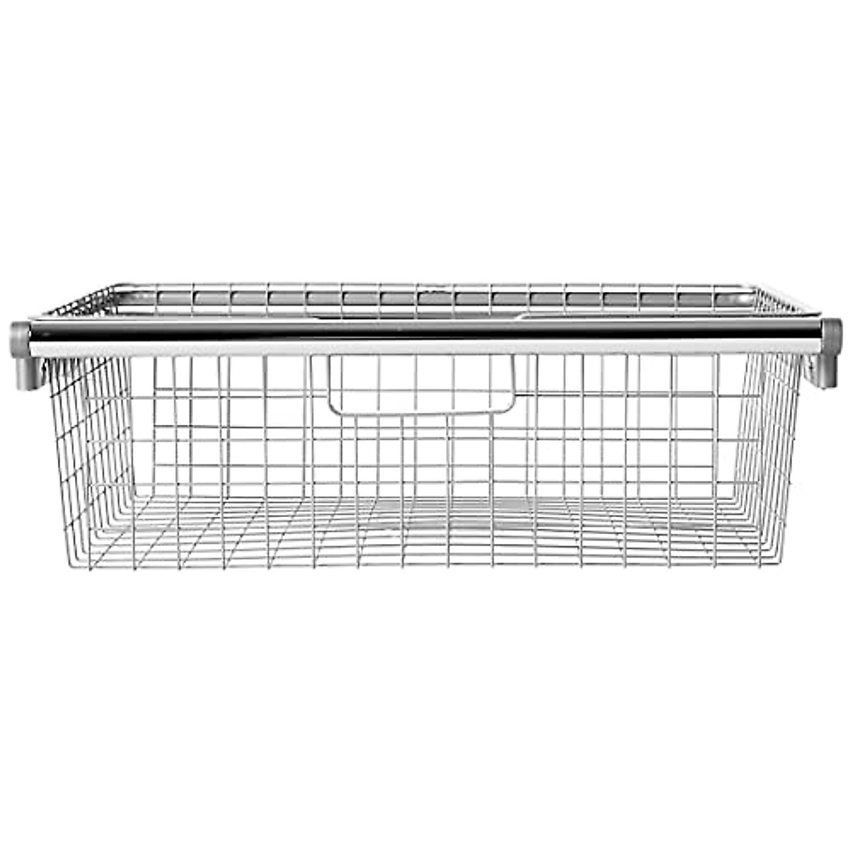 Rubbermaid Configurations Deluxe Custom Closet Organizer System Kit, 4-to-8-Foot, Titanium, FG3H8900TITNM & 3J05 Configurations Sliding Wire Basket, Titanium(FG3J0501TITNM)