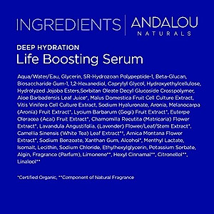 Andalou Naturals Collagen + Hyaluronic Acid Serum for Face, Deep Hydration Life Boosting Face Serum, Helps Improve Skin Elasticity, Day & Night Hydrating Serum, 1 Fl. Oz.