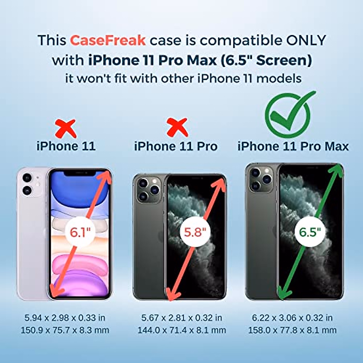CASEFREAK Clear Case for iPhone 11 Pro Max with Magnetic Ring, Compatible with Mag-Safe Accessories, Slim Fit, Protective Case for iPhone 11 Pro Max (6.5" Screen)