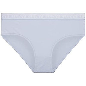 Lucky Brand Women's Underwear - 10 Pack Microfiber Hipster Briefs (S-XL), Size Large, Blue Iris/Gardenia/Silver Sconce/Blue/Multi