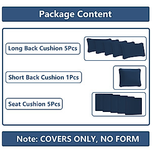 Gotland Patio Cushion Covers Replacement, Outdoor Cushion Slipcovers, Waterproof Chair Seat Cover for Sofa Couch Furniture Outside Zipper Design