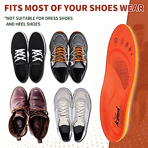 STSVZORR High Arch Support Insert Plantar Fasciitis Flat Foot Orthopedic Pain Relief Insole Men Women Standing All Day,Size US-12,length-30.5cm,Bright Orange