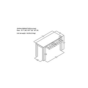 Ameriwood Home Parsons Xl Desk with 2 Drawers, White