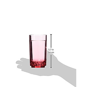 Drinique Elite Tall Unbreakable Tritan Highball Glasses, 4 Count (Pack of 1), Red