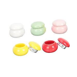 SHOWERORO 5pcs Mini Tea Cans Food Container Ceramic Storage Cans Ceramic Cookie Jar Storage Jars Ceramic Balm Jar Wooden Chanukah Ceramics Powder Decorative Jar
