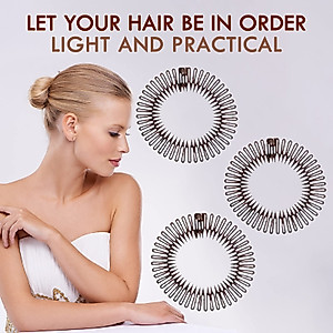 TUICARE 3Pieces Full Circular Stretch Comb Flexible Plastic Circle Comb Stretch Hair Comb Headband Hairband Holder for Women Girls