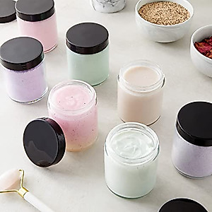 8 Pack Glass Candle Jars with Lids for DIY Projects, Straight Sided Cosmetic Containers for Body Butter, Scrubs, Lotion (8 oz)