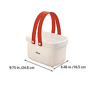 Shower Accessories Plastic Storage Basket with Handle: Shower Caddy Basket Portable Shower Tote Storage Organizer Bin for Bathroom Kitchen Dorm Room Shampoo Container