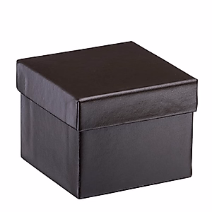 ALLUREPACK Allure - Wooden Earring Box - Black Wood Jewelry Gift box, With High Polish Lacquered Gloss Finish And Cream Colored Leather Interior, For Unique Proposal, Engagement Or Wedding.